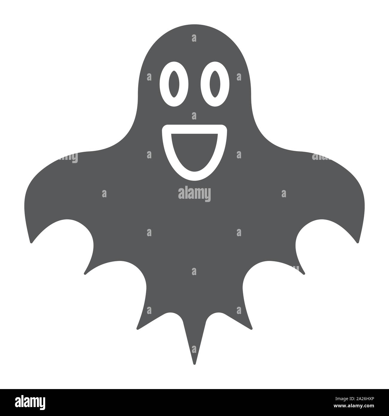 Ghost glyph icon, halloween and horror, spirit sign, vector graphics, a ...
