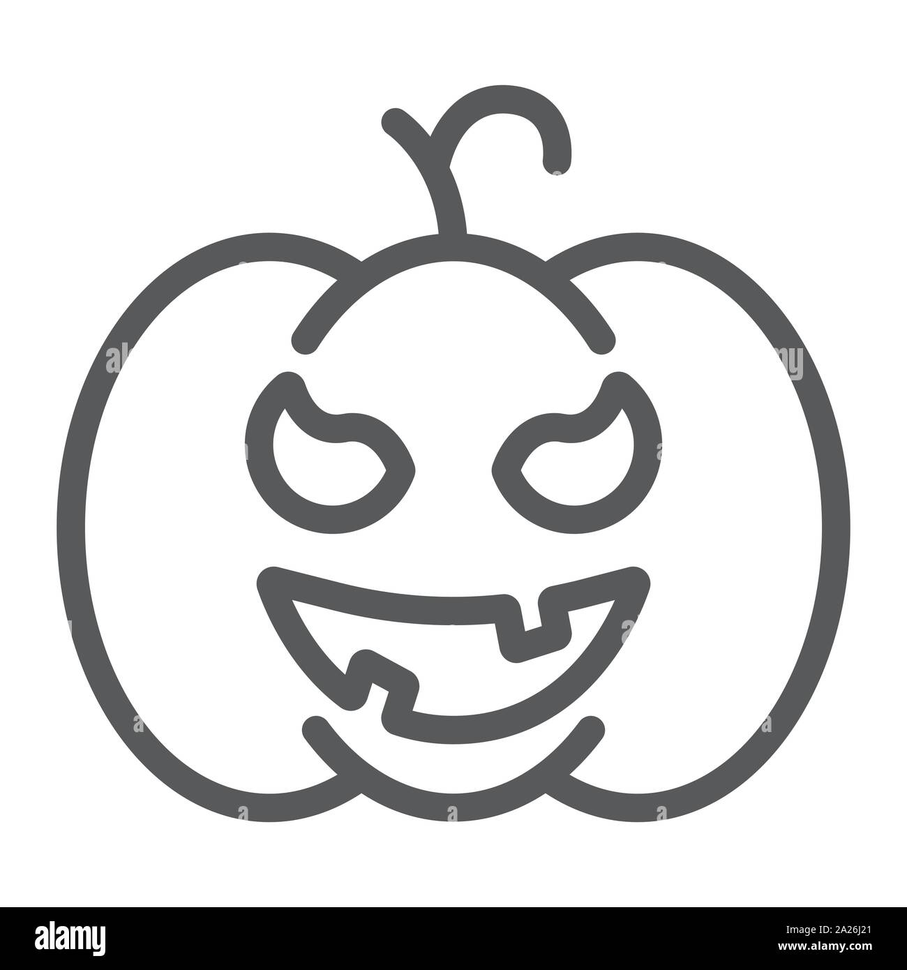 Pumpkin line icon, gourd and autumn, squash sign, vector graphics, a ...