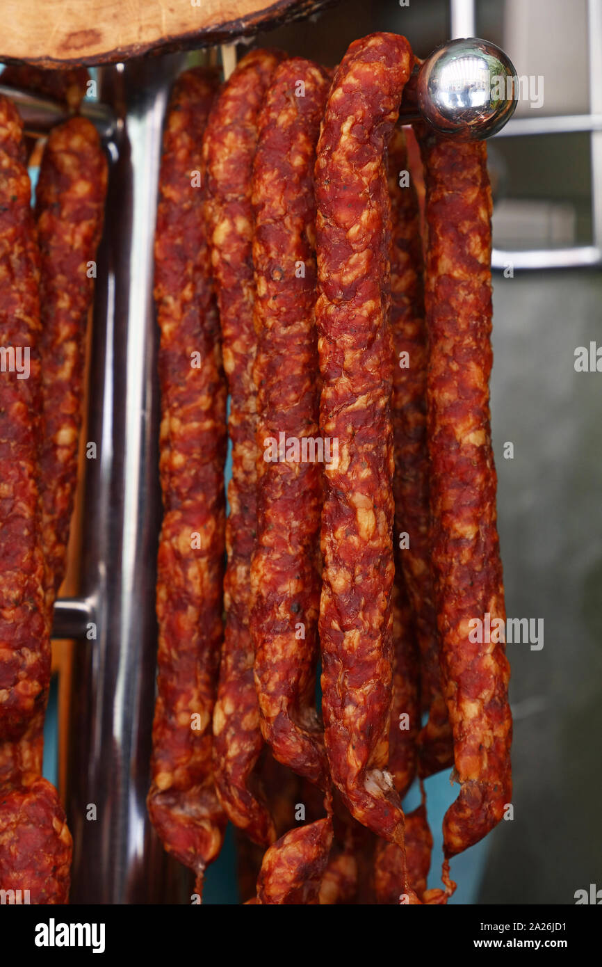 Meat hanging close view hi-res stock photography and images - Alamy