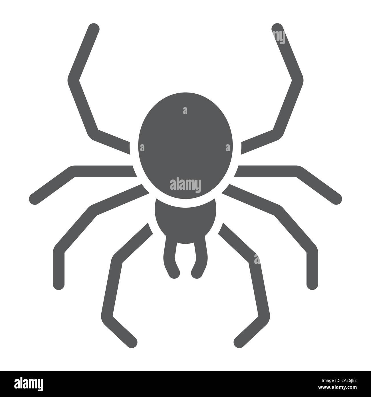 Spider glyph icon, spooky and animal, arachnid sign, vector graphics, a ...