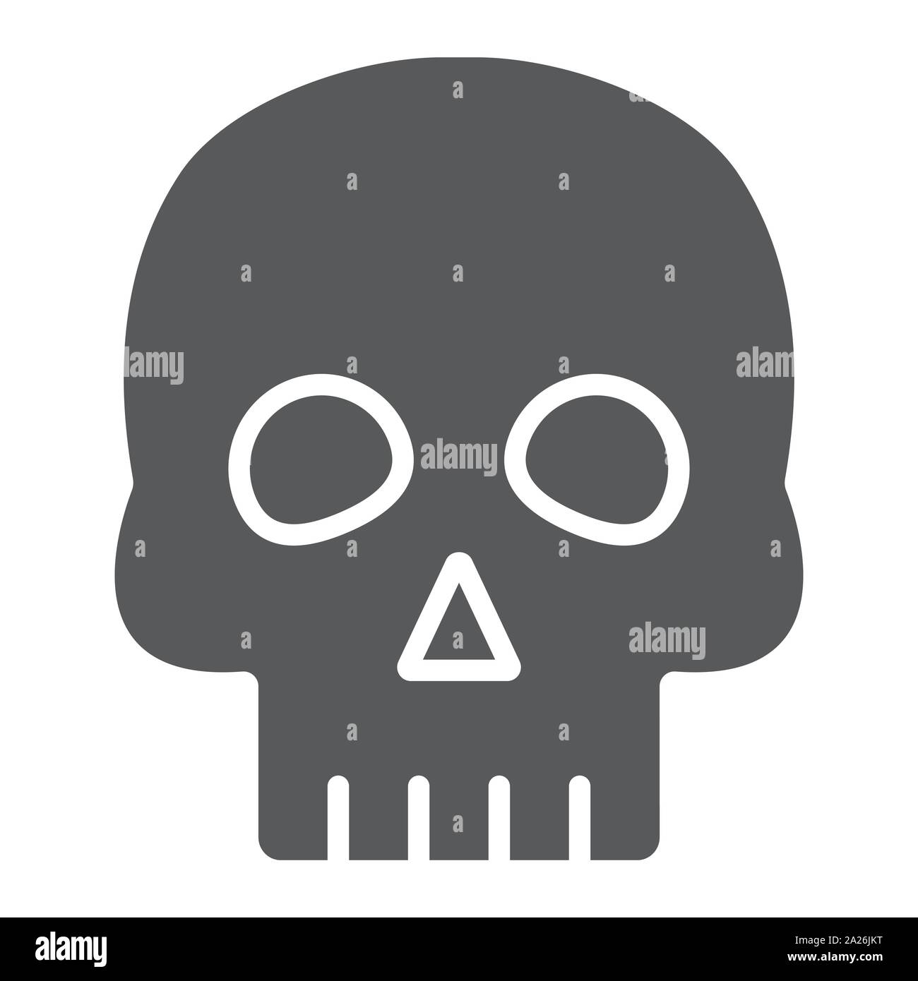 Skull glyph icon, halloween and horror, bones sign, vector graphics, a ...