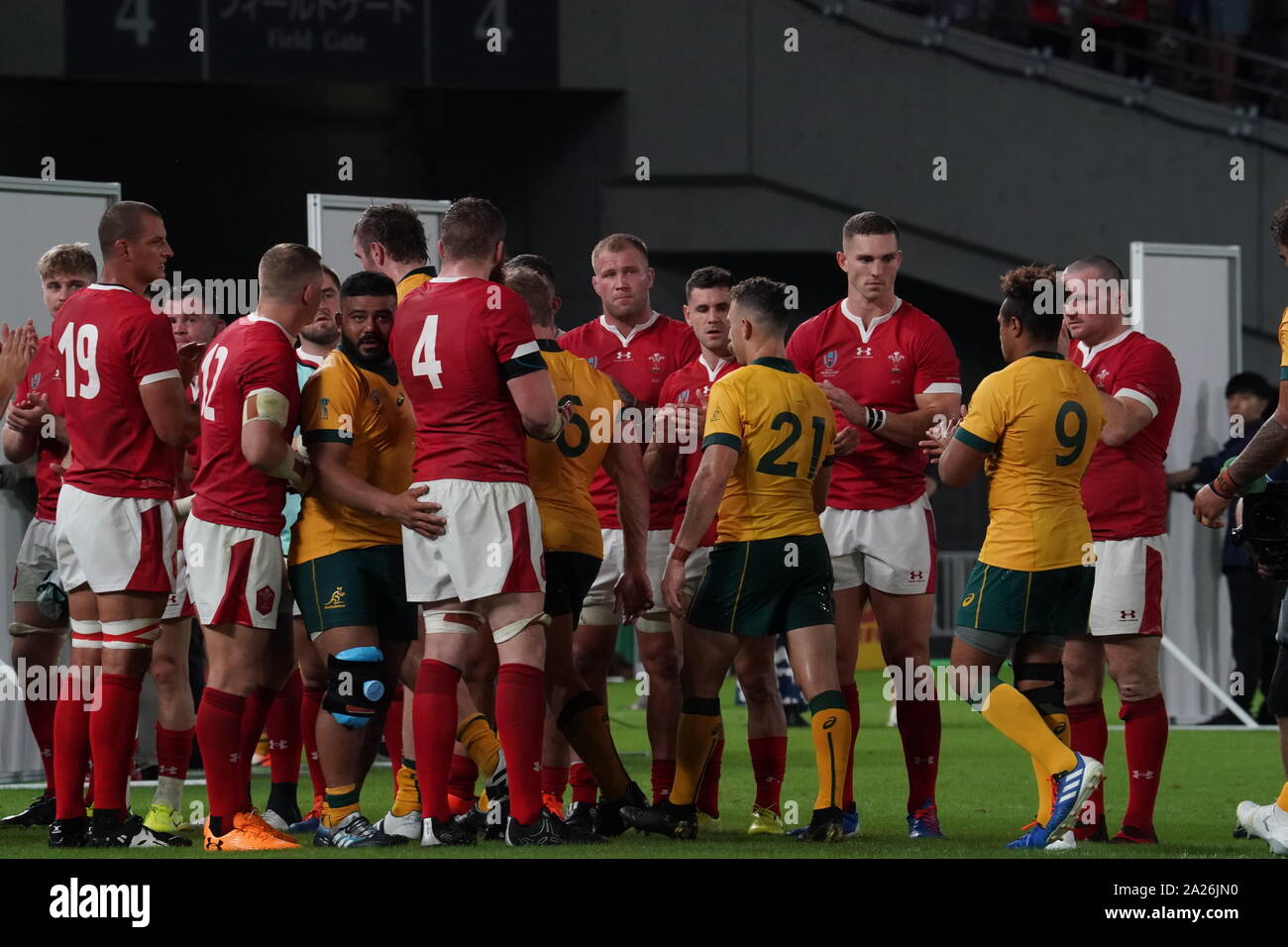Chofu, Tokyo, Japan. 29th Sep, 2019. Wales team group (WAL), Australia ...