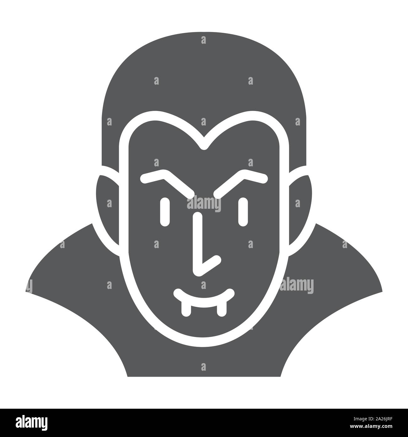 Dracula glyph icon, halloween and evil, vampire sign, vector graphics ...