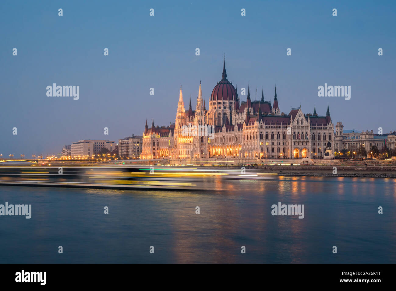 Hungarian Parliament building and Danube River in the Budapest city in ...