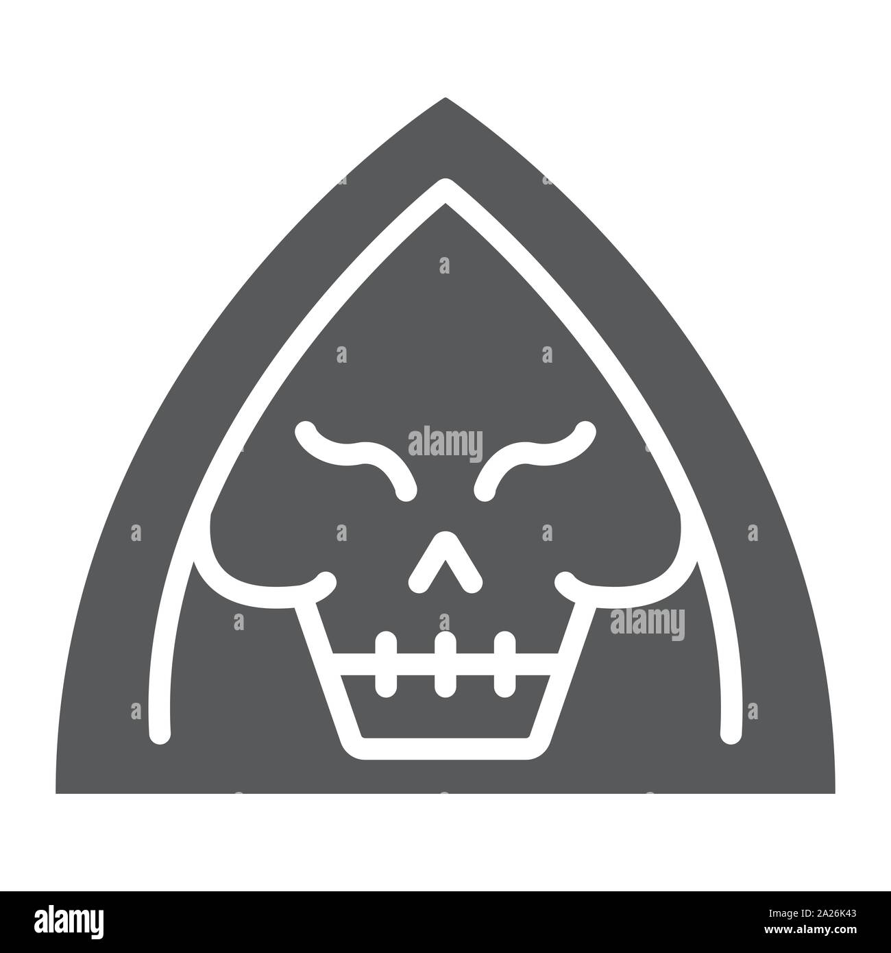 Death glyph icon, halloween and horror, reaper sign, vector graphics, a ...