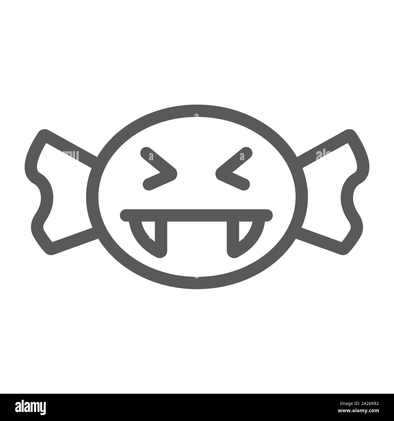 Halloween candy line icon, lollipop and sweets, treat sign, vector ...
