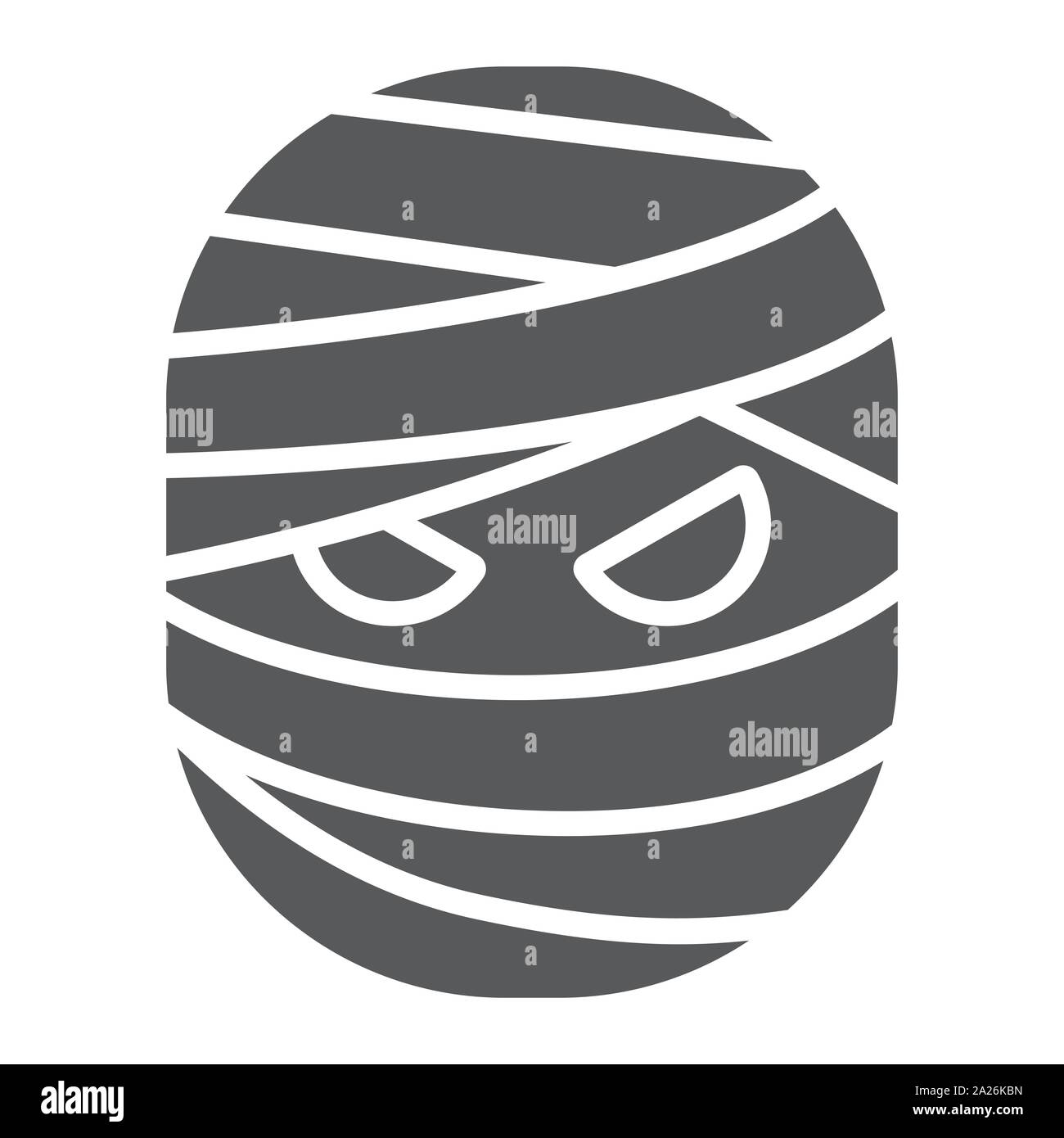 Mummy glyph icon, halloween and creepy, monster sign, vector graphics ...