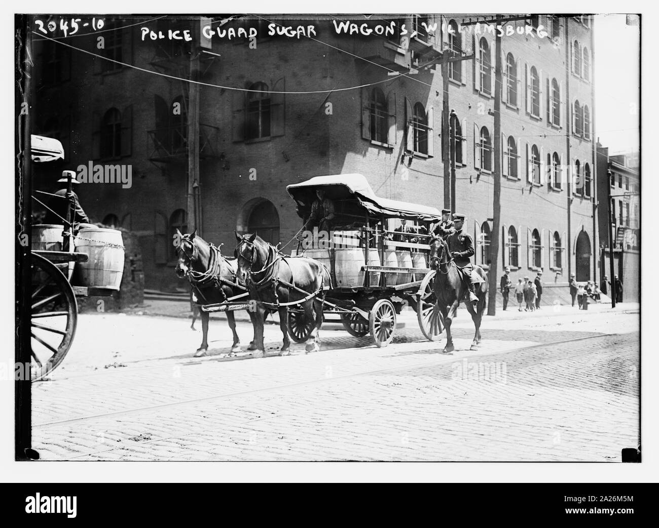 Police guard sugar wagons, Williamsburg Stock Photo - Alamy