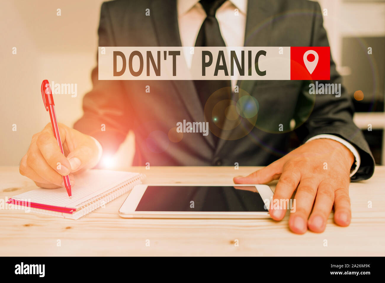 Writing note showing Don T Panic. Business concept for sudden strong ...