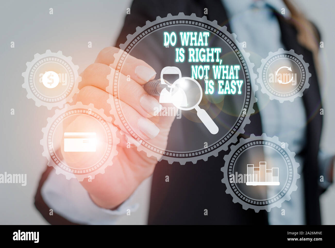 Writing note showing Do What Is Right Not What Is Easy. Business ...