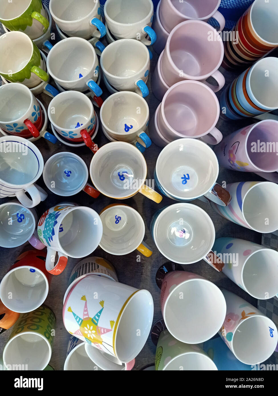Hidden dishes background Brown and white Stock Photo - Alamy