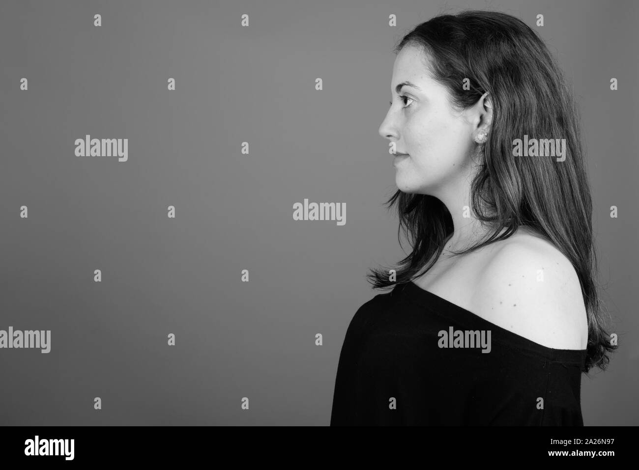 Female Face Profile Black And White