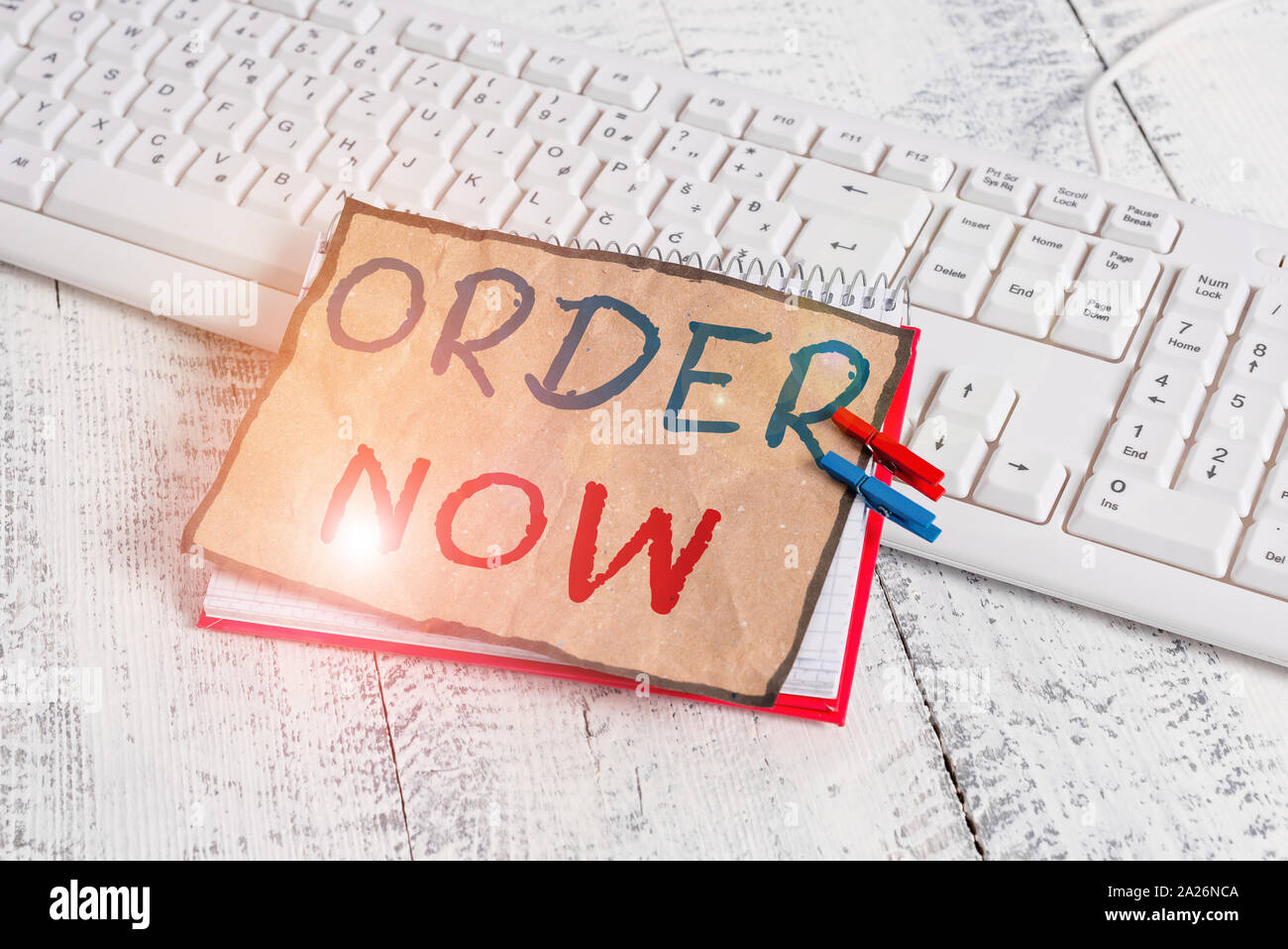 Text sign showing Order Now. Business photo text service restaurants or ...