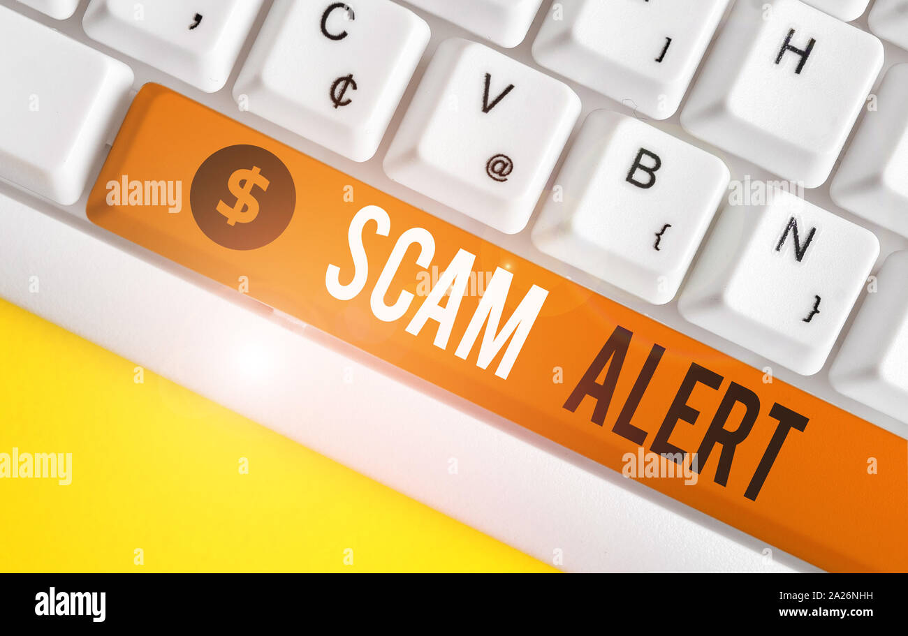 Handwriting text writing Scam Alert. Conceptual photo warning someone ...