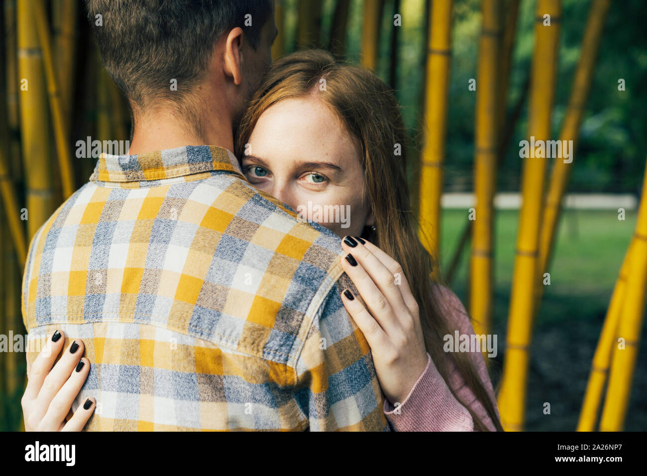 Girl hug boyfriend hi-res stock photography and images - Alamy