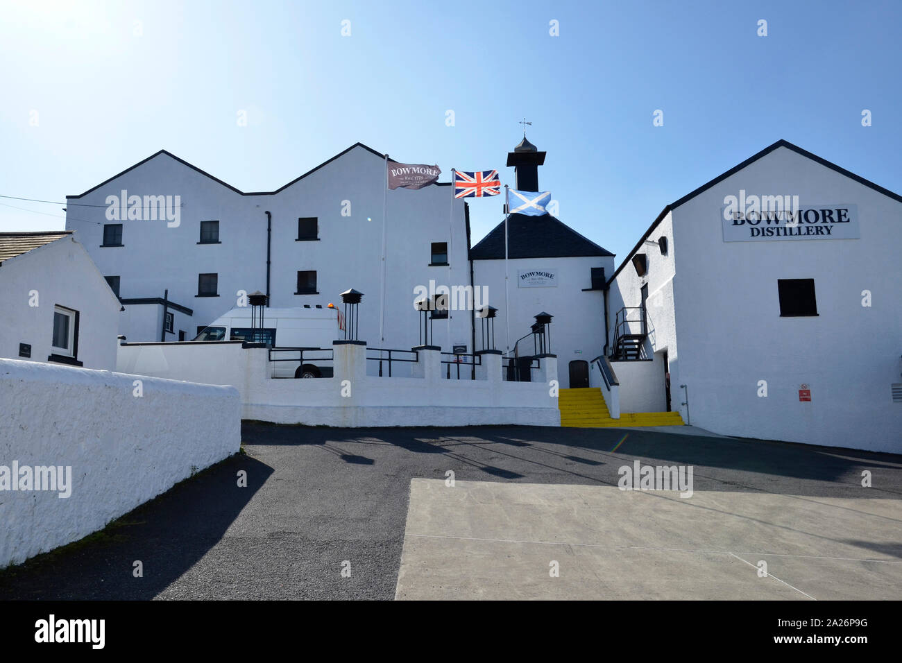 The Bowmore whisky distillery, one of nine distilleries on the Scottish ...