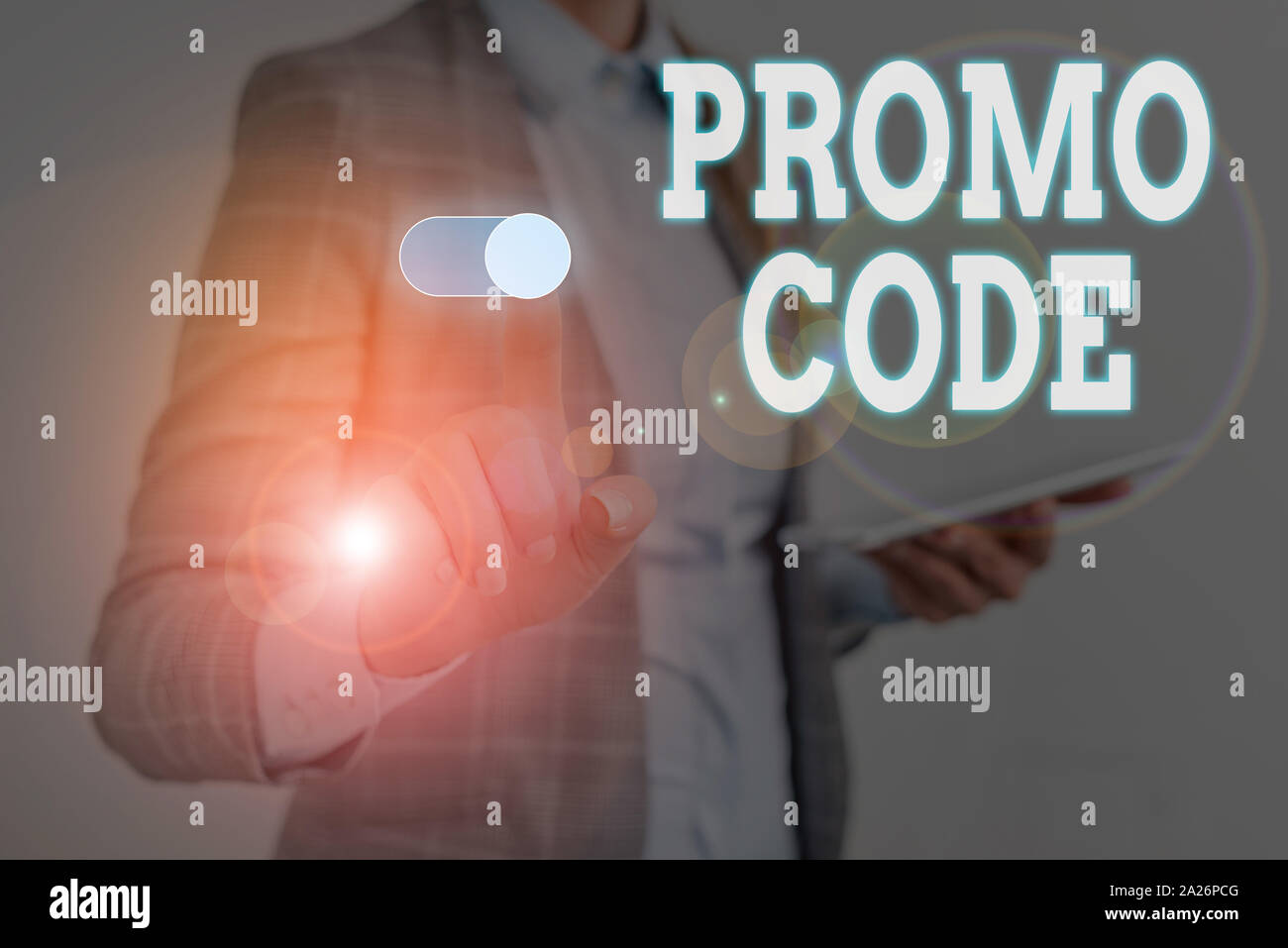 Writing note showing Promo Code. Business concept for digital numbers ...