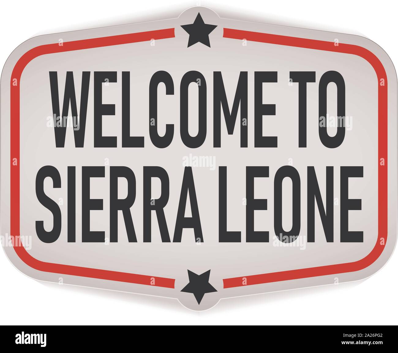 Welcome to Sierra Leone White sticker on white background. Paper Banner ...