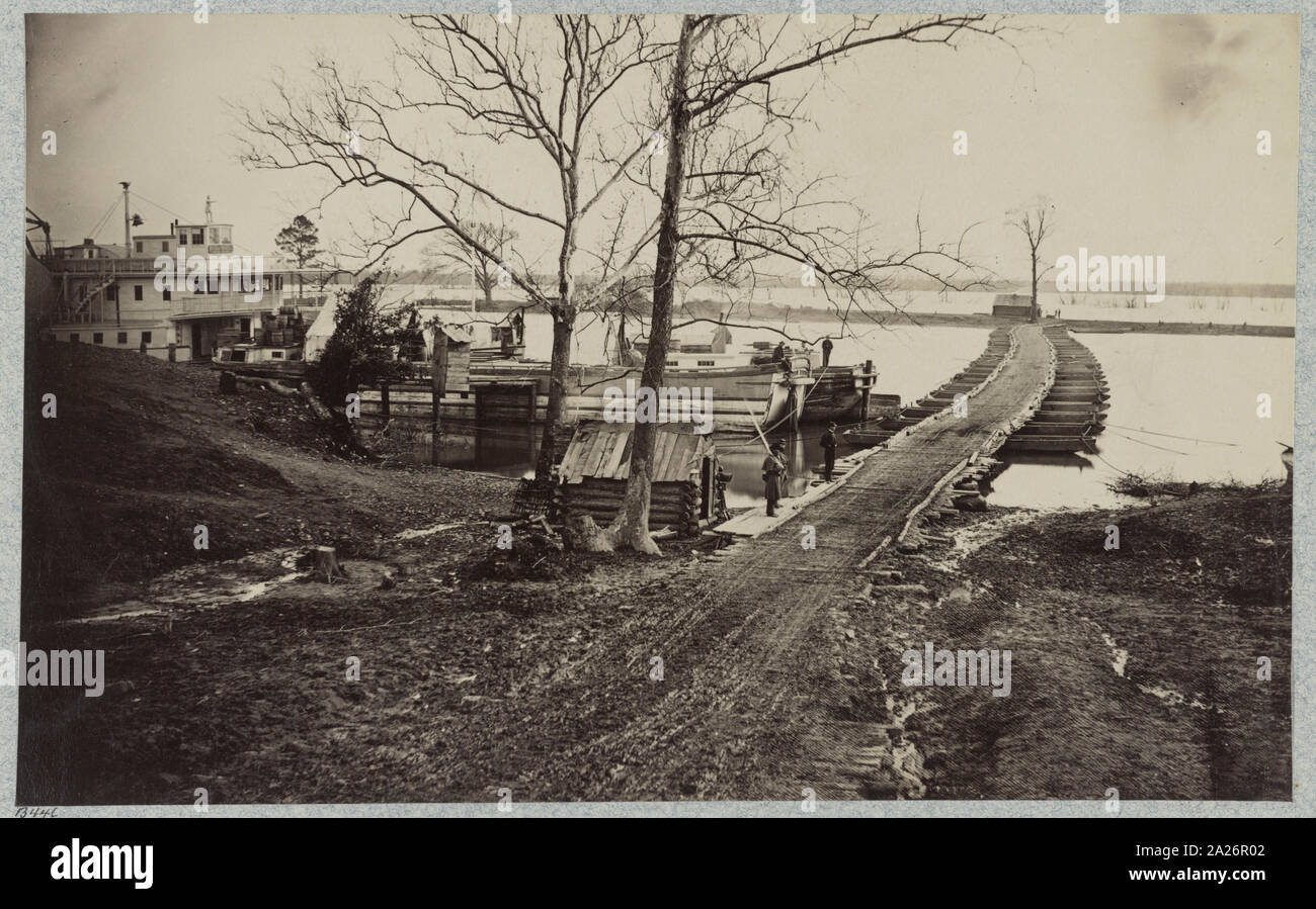 Pontoon bridge at Deep Bottom, James River, Va Stock Photo - Alamy