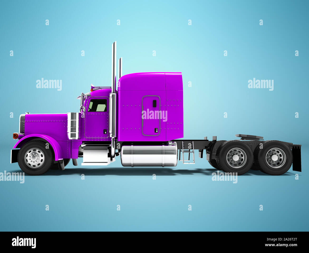 Modern truck tractor for cargo transportation three axle without ...