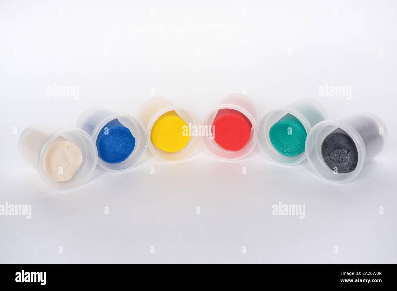 A set of colors of modeling clay isolated over a white background Stock ...