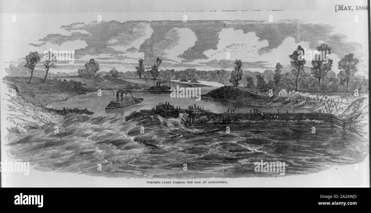 Porter's fleet passing the dam at Alexandria Stock Photo - Alamy