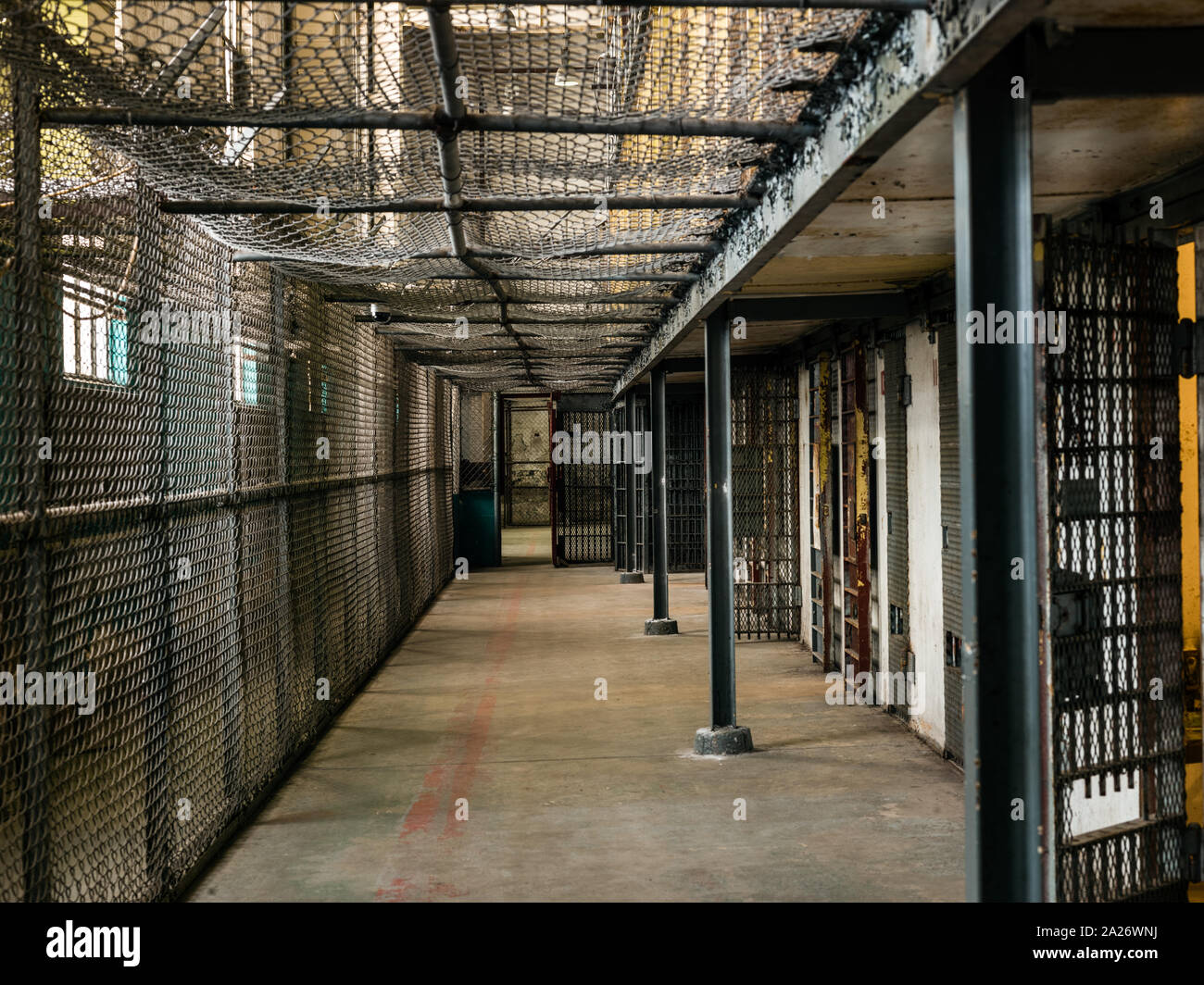 Portion of a cellblock at the West Virginia State Penitentiary, a ...