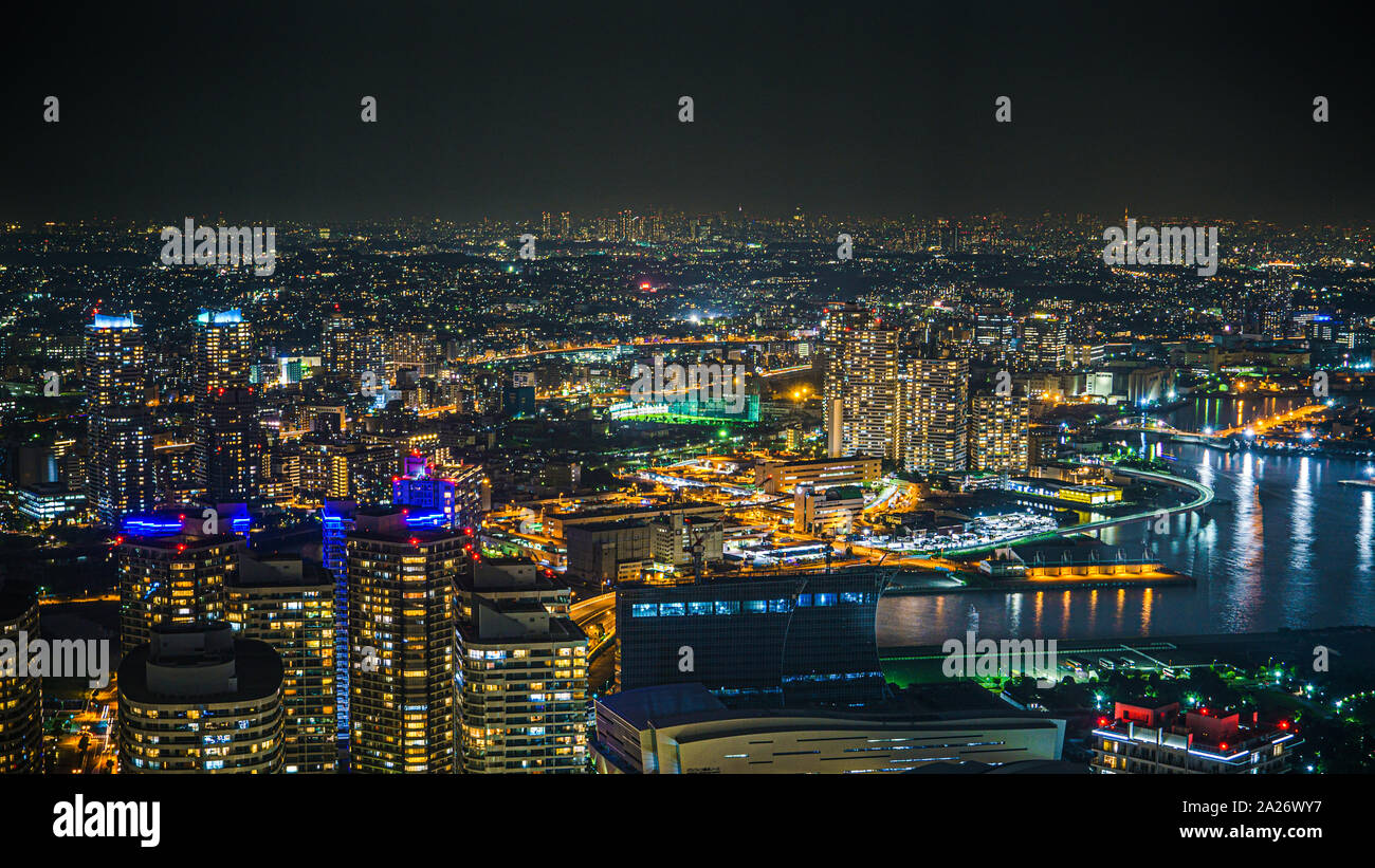 Japan Yokohama city night landscape Stock Photo - Alamy