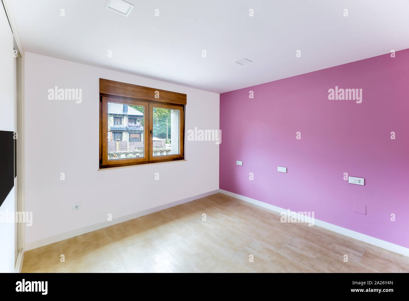 Beautiful and colorful empty room. Interior modern room Stock Photo - Alamy