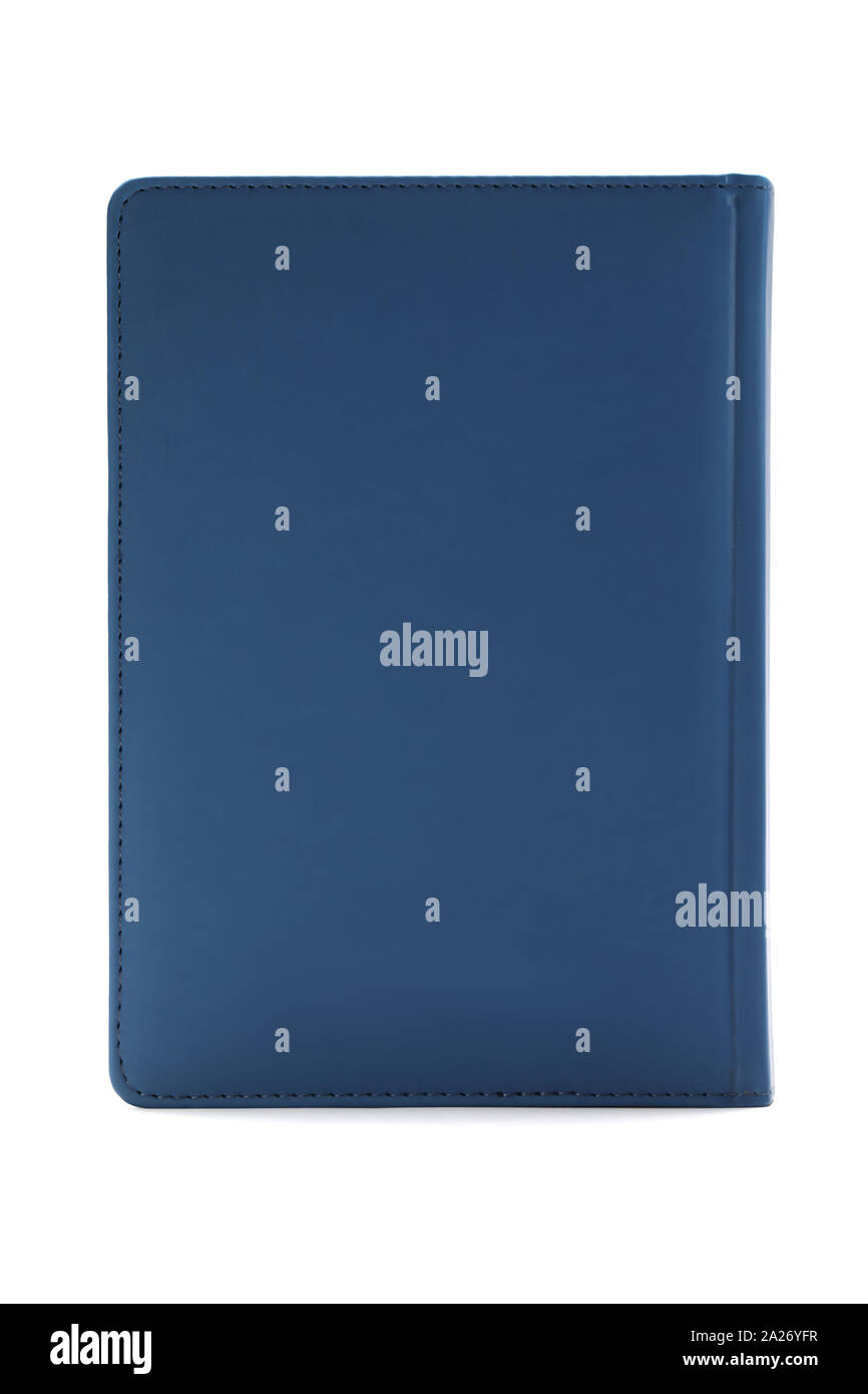 Blue diary isolated on white background Stock Photo - Alamy