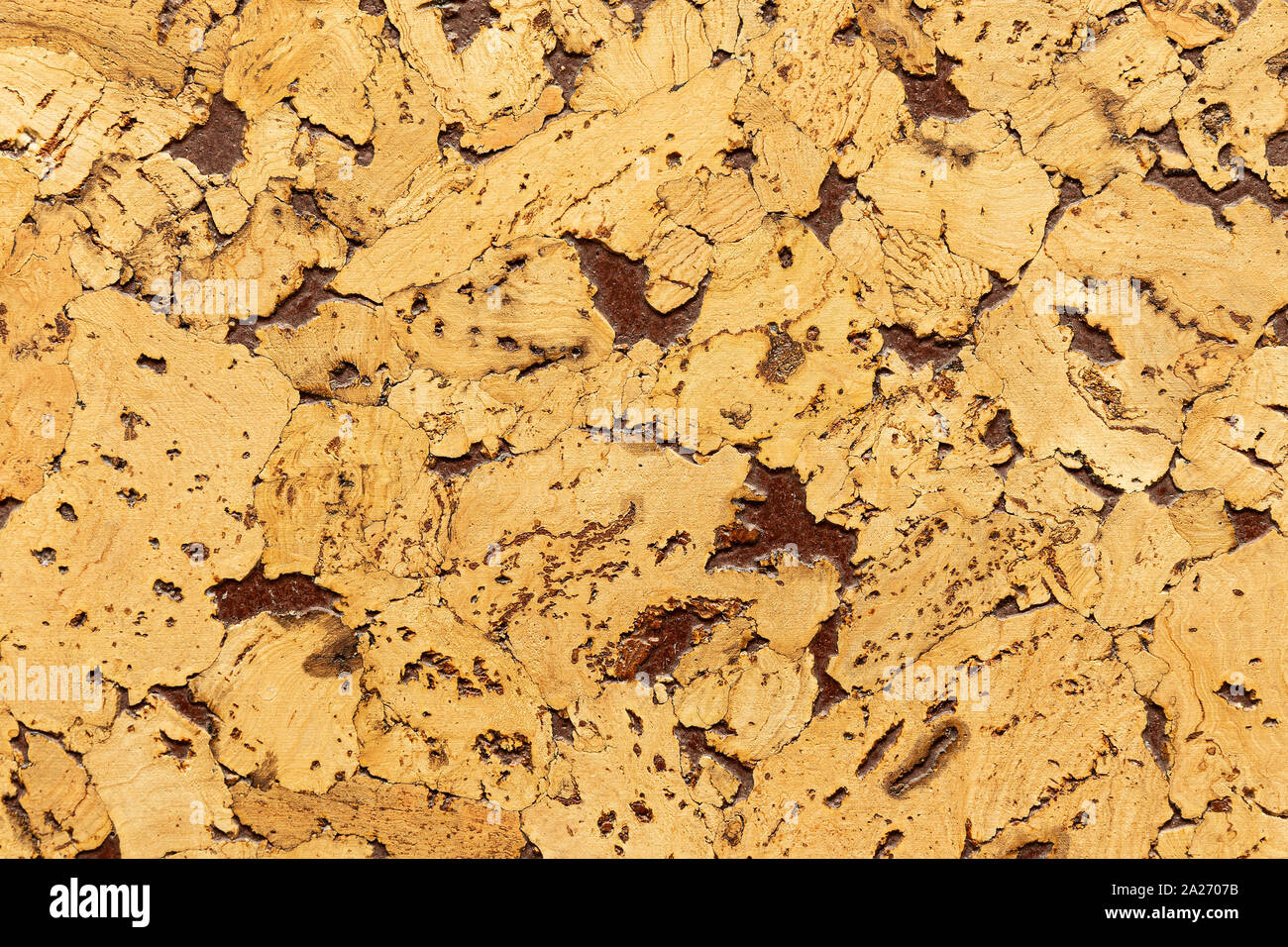 Close-up of cork acoustic insulation lagging for floors and walls Stock ...