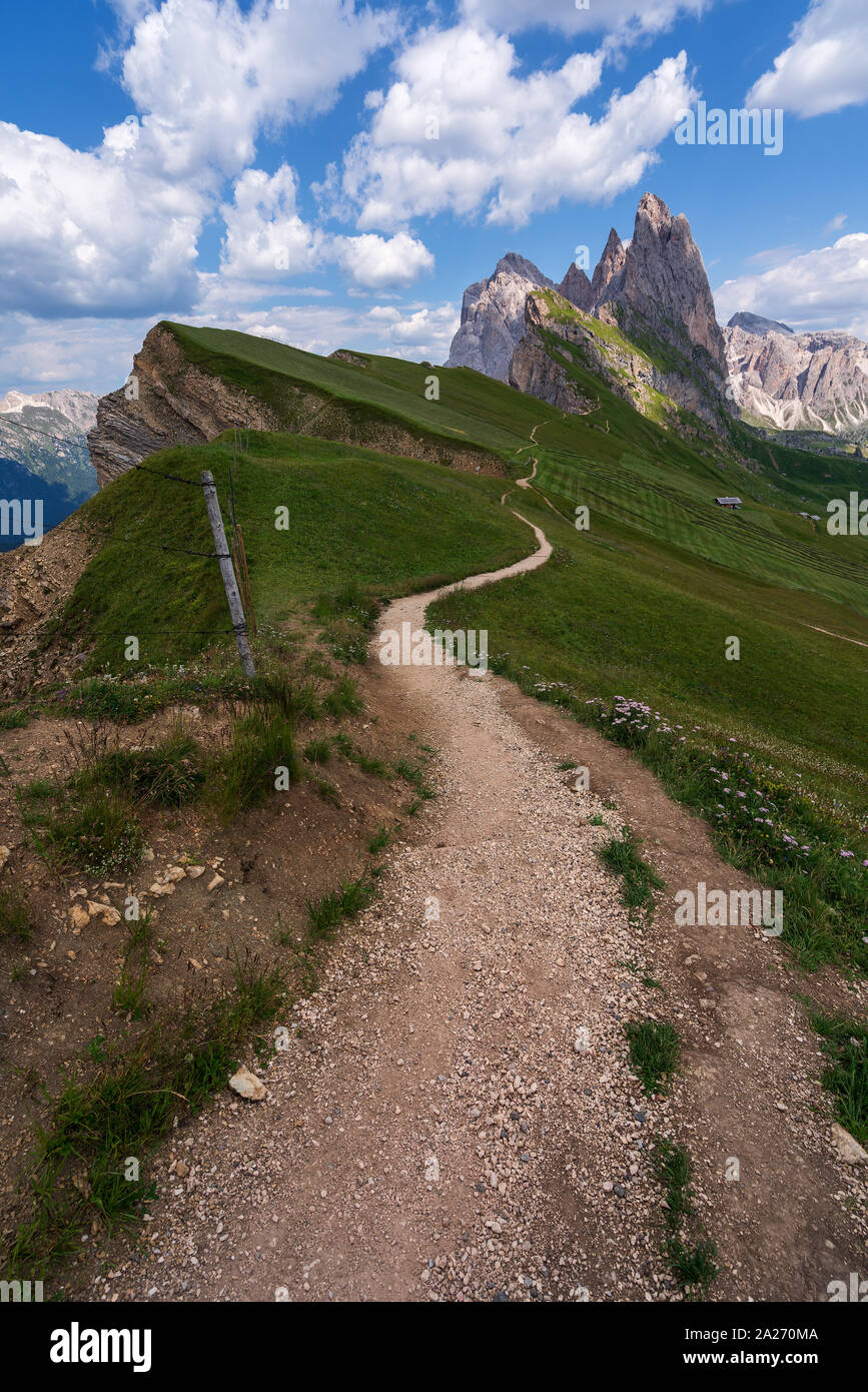 Views from Seceda over the Odle mountains Stock Photo - Alamy