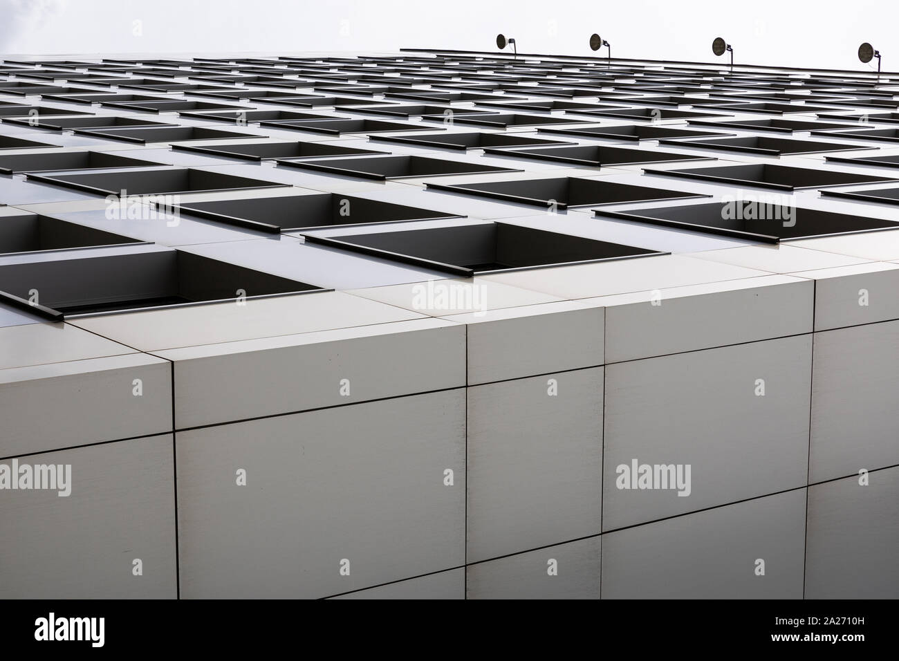 Innovative construction of block of flats building in business city ...