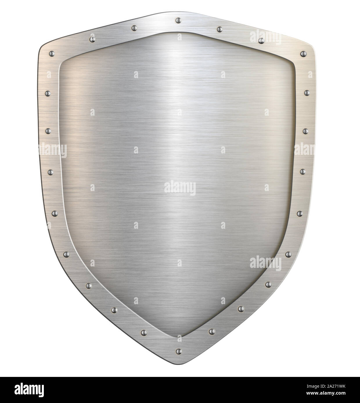 Metal classical shield or coat of arms with clipping path isolated on ...