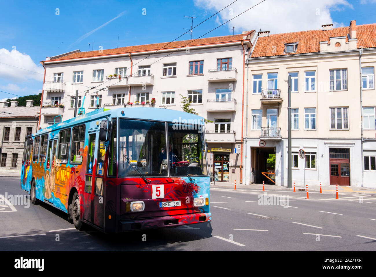 Trolley bus, new town, Kaunas, Lithuania Stock Photo - Alamy
