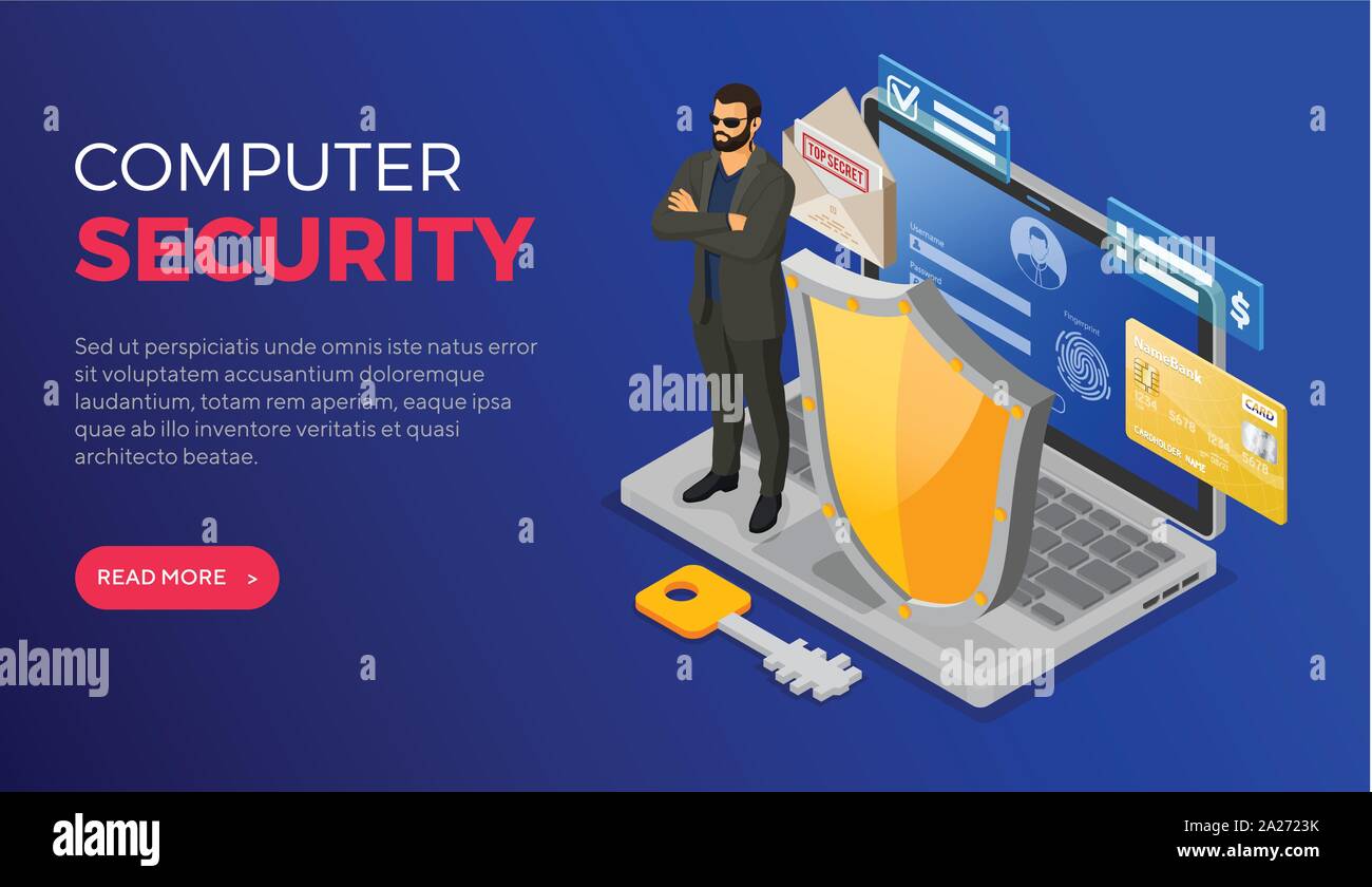 Computer Internet and Personal Data Security Stock Vector Image & Art ...