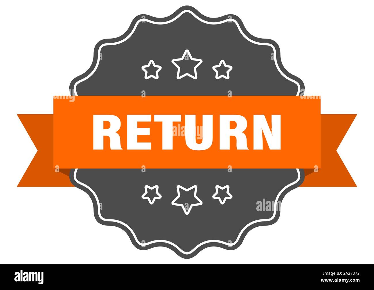 return isolated seal. return orange label. return Stock Vector Image ...