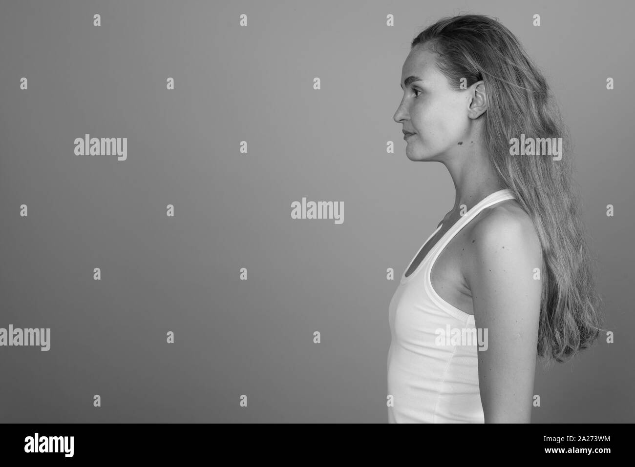 Woman Face Side Profile Black and White Stock Photos & Images - Alamy