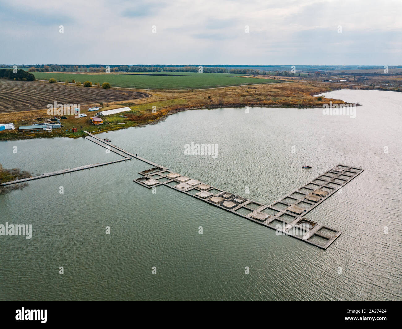 Fish pond trout aerial view hi-res stock photography and images - Alamy