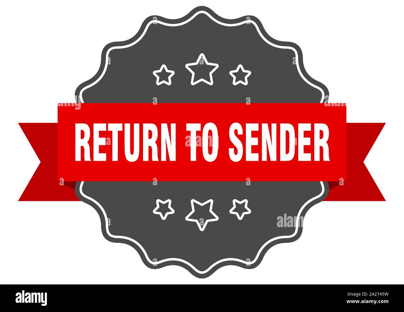 return to sender red label. return to sender isolated seal. return to ...
