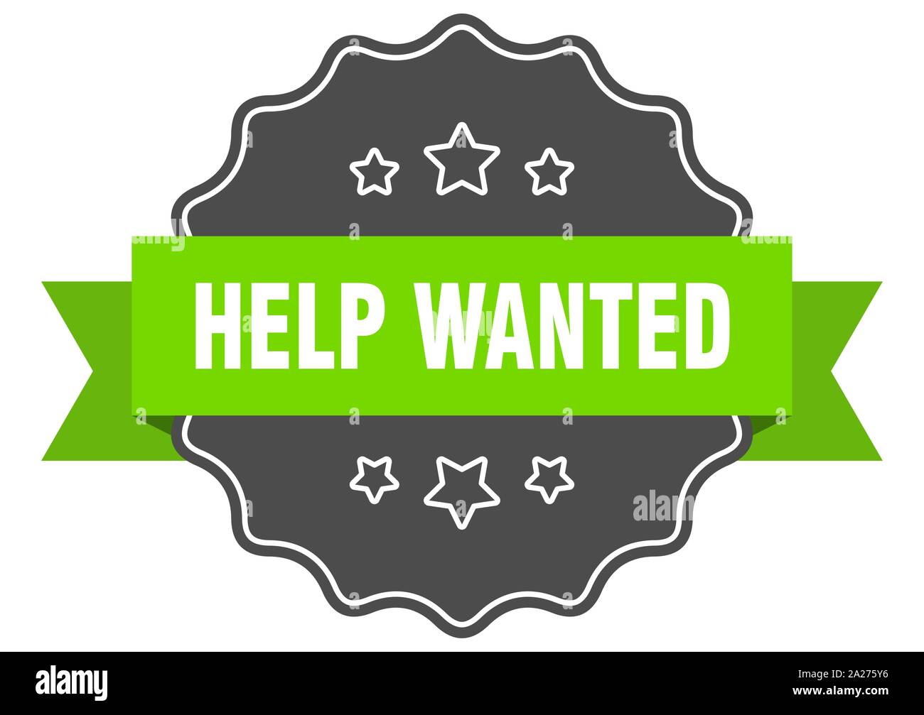 help wanted isolated seal. help wanted green label. help wanted Stock ...
