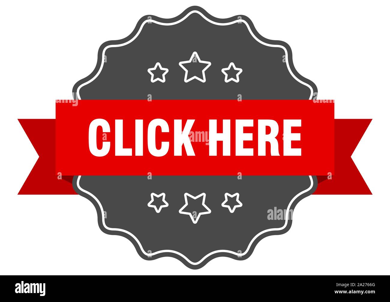 click here red label. click here isolated seal. click here Stock Vector ...
