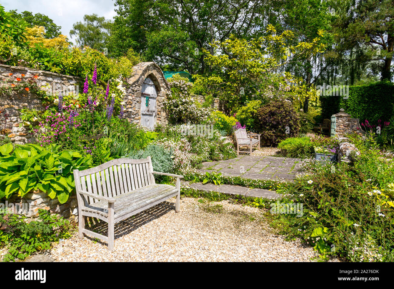 The attractive and colourful Millennium Garden at Burrow Farm Gardens ...