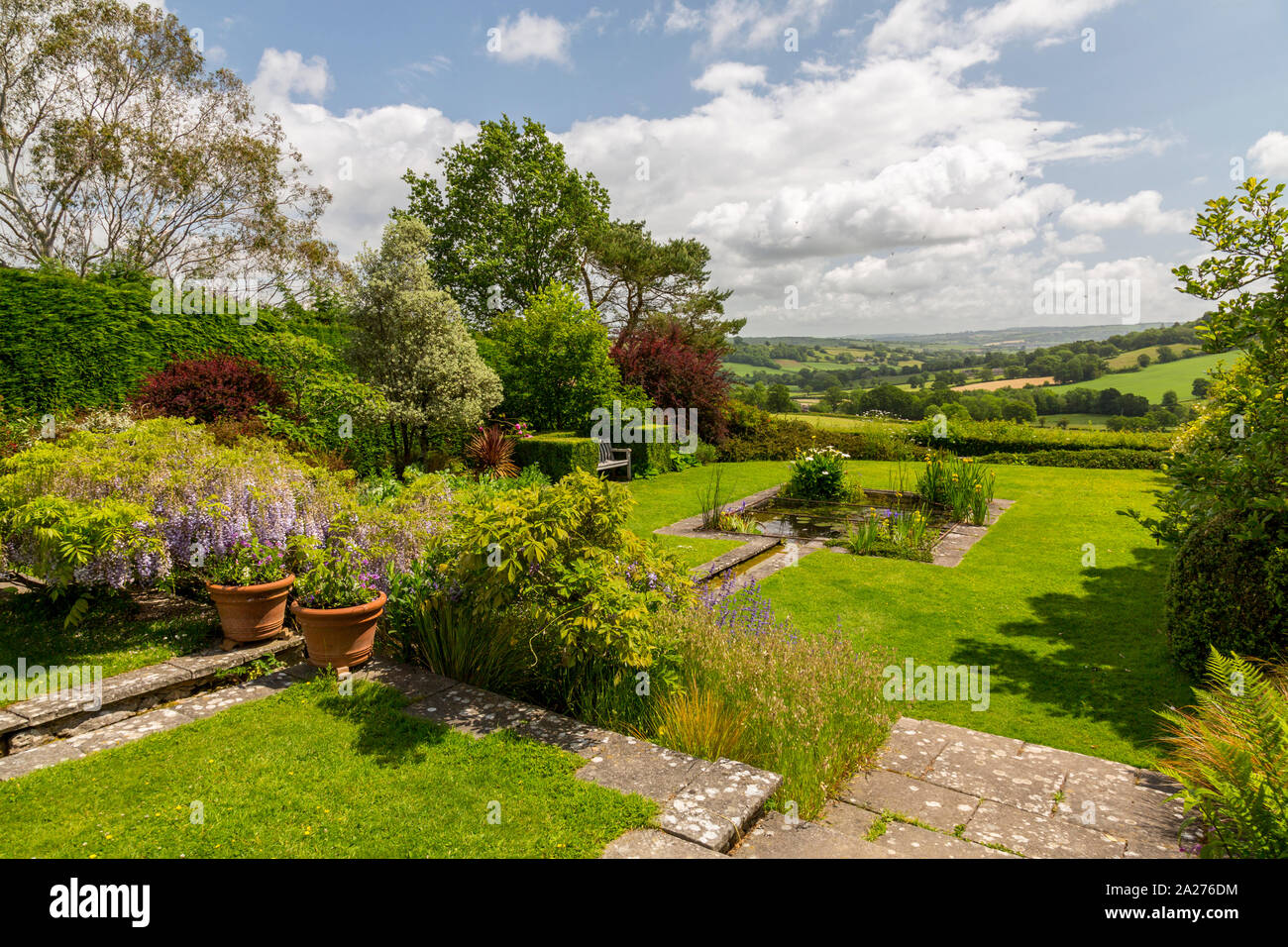 The attractive and colourful Millennium Garden at Burrow Farm Gardens ...