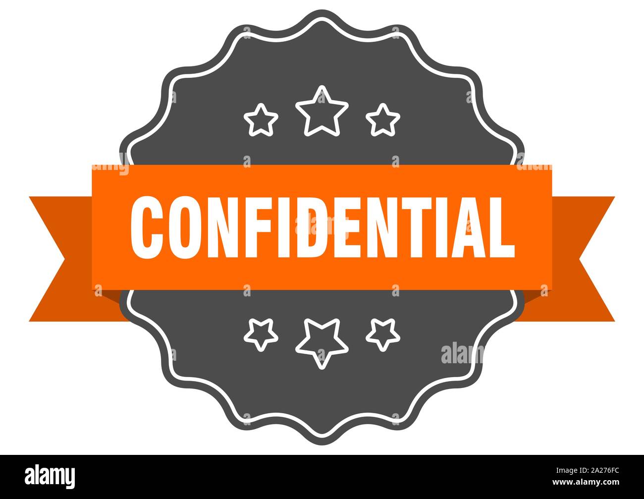 confidential isolated seal. confidential orange label. confidential ...