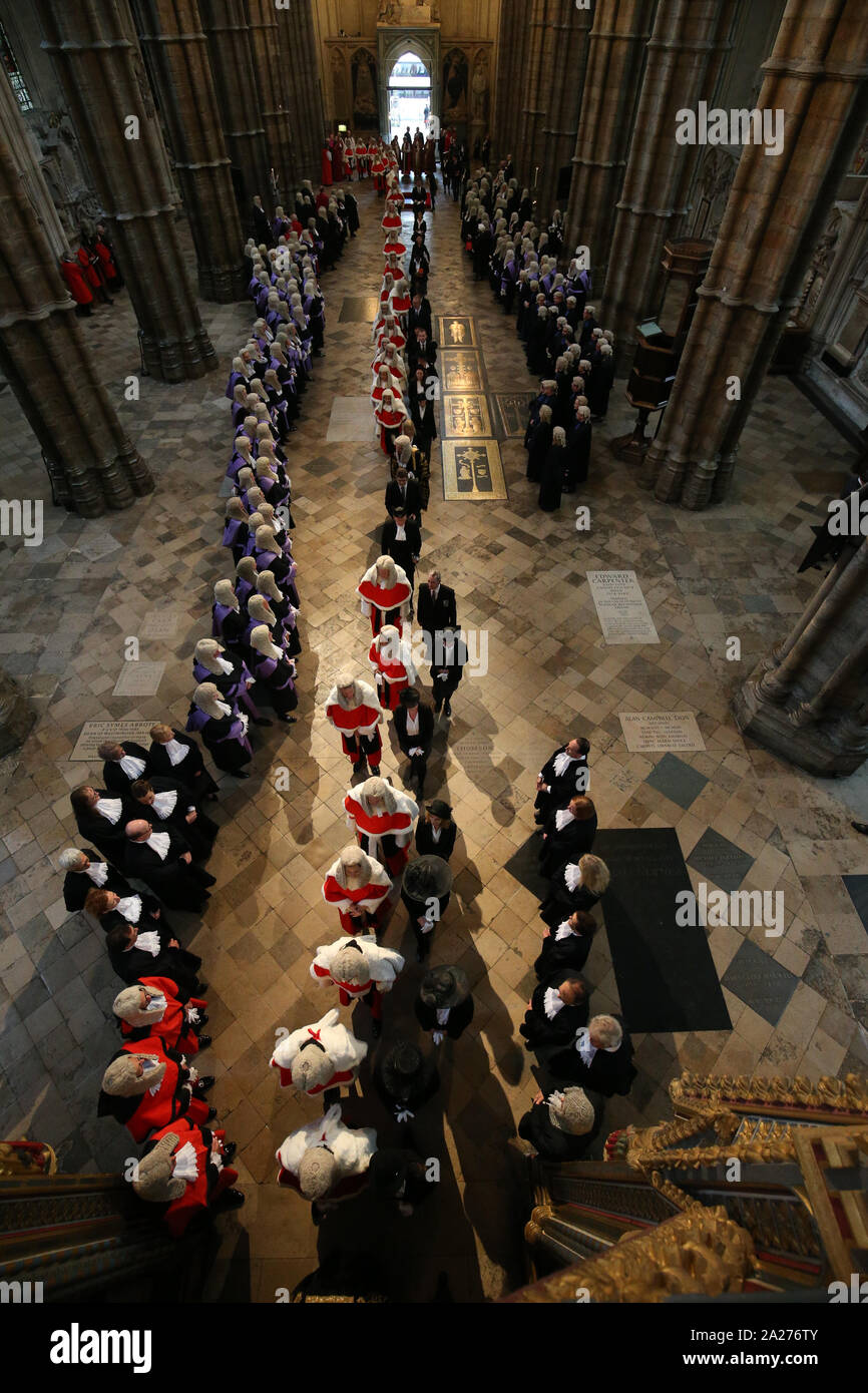 High Court judges file past the Circuit judges (left) during the annual ...