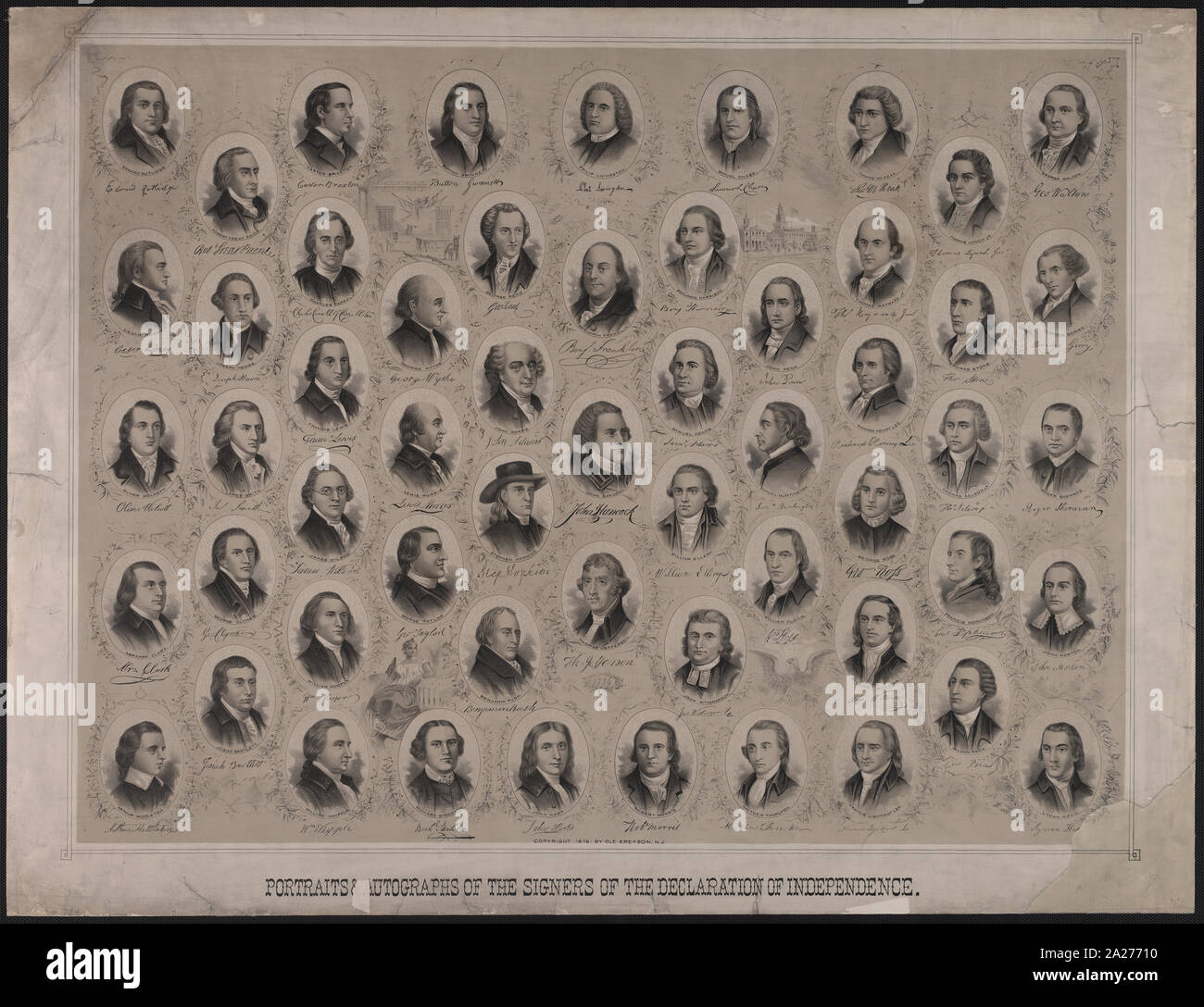 Portraits & autographs of the signers of the Declaration of ...