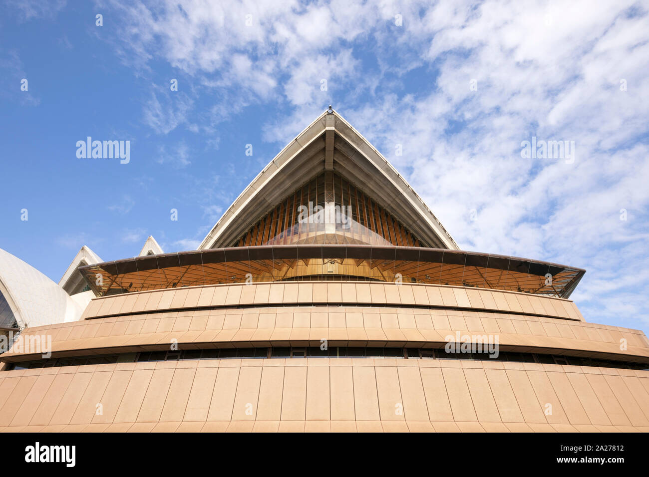 Close up view of the iconic Sydney Opera House. It is one of the 20th ...