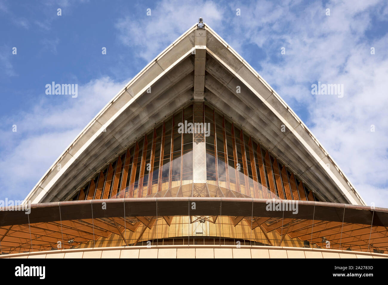 Close up view of the iconic Sydney Opera House. It is one of the 20th ...