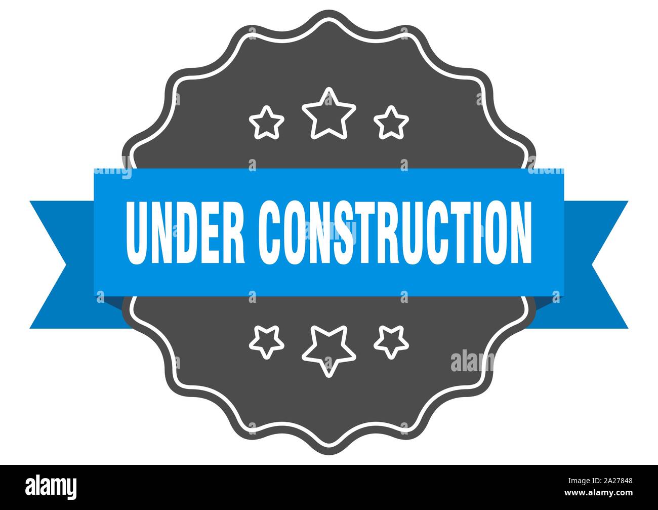 under construction blue label. under construction isolated seal. under ...